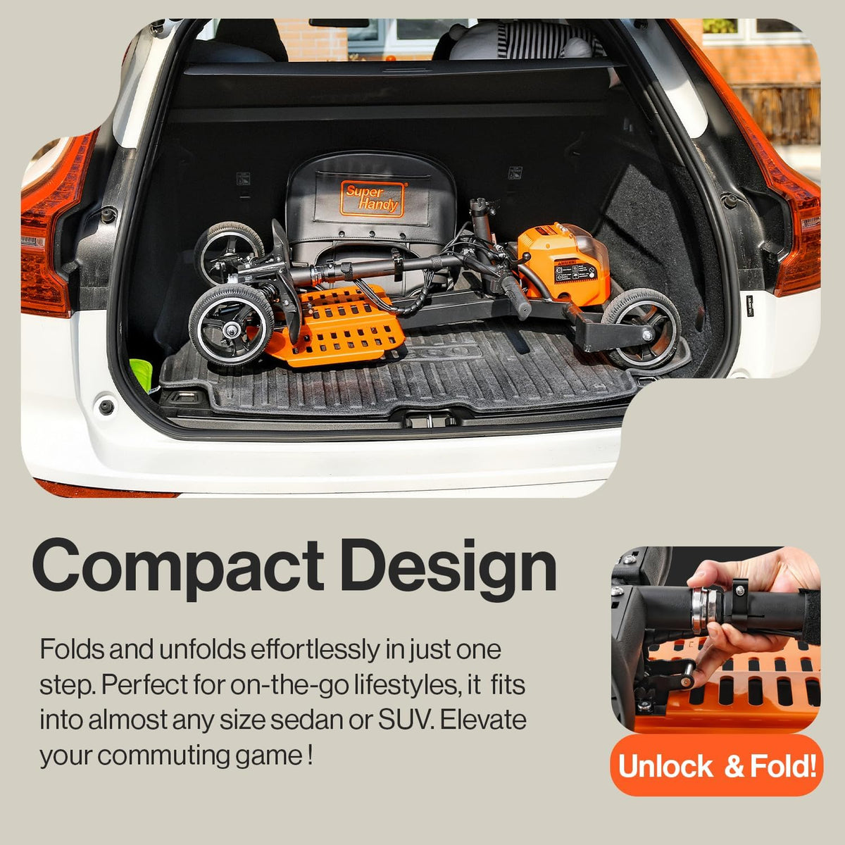 Superhandy 4-Wheels Lightweight Foldable Mobility Scooter 330lbs Capac – LEXENT