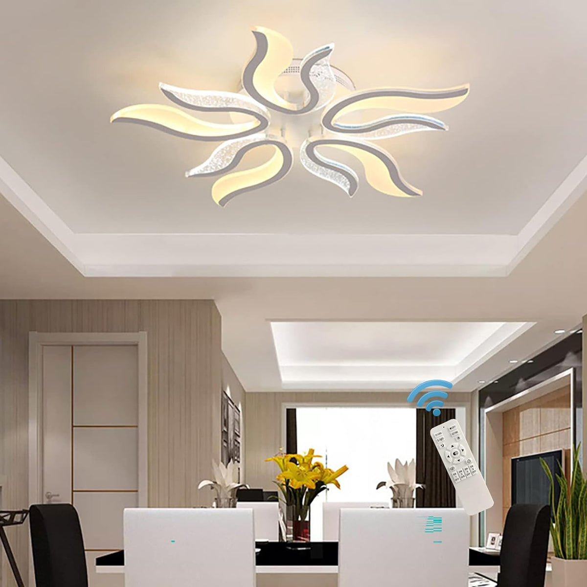 Garwarm LED Ceiling Light, 50W Flush Mount Ceiling Chandeliers Lights ...
