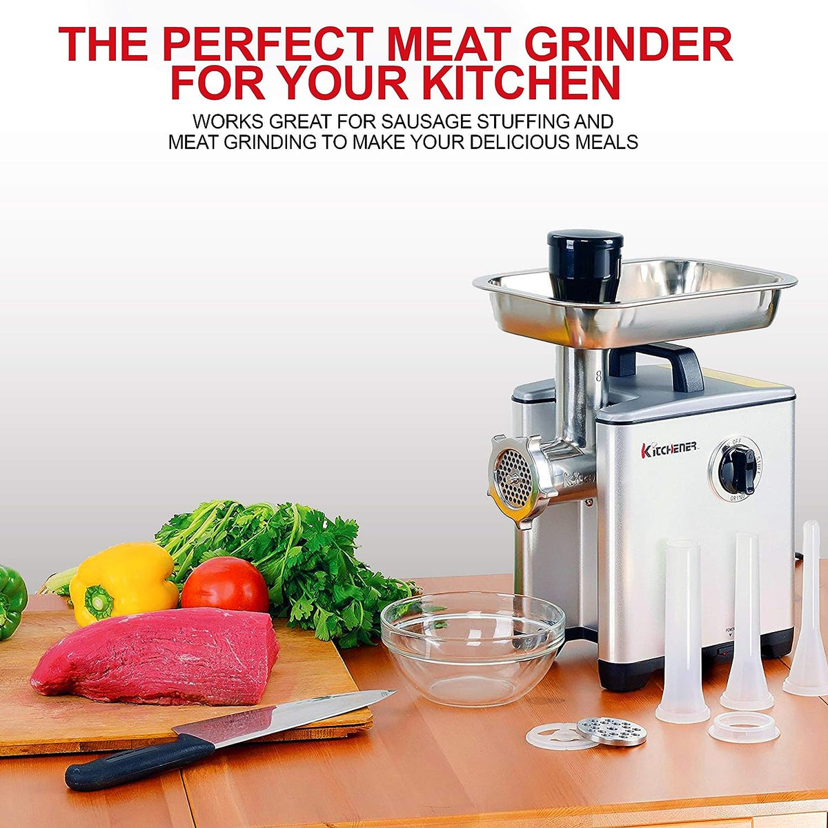 Kitchener Electric Stainless Steel High HP Meat Grinder sku:GBM010 – LEXENT